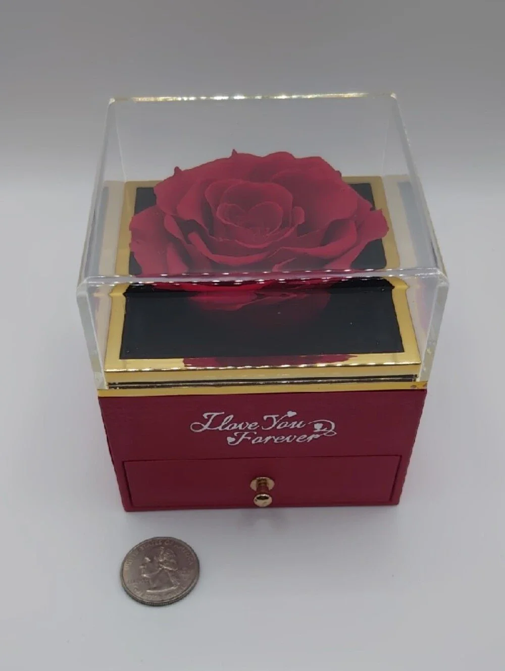Jewelry | I Love You Forever Red Rose Trinket Box With Pull Out Drawer ...